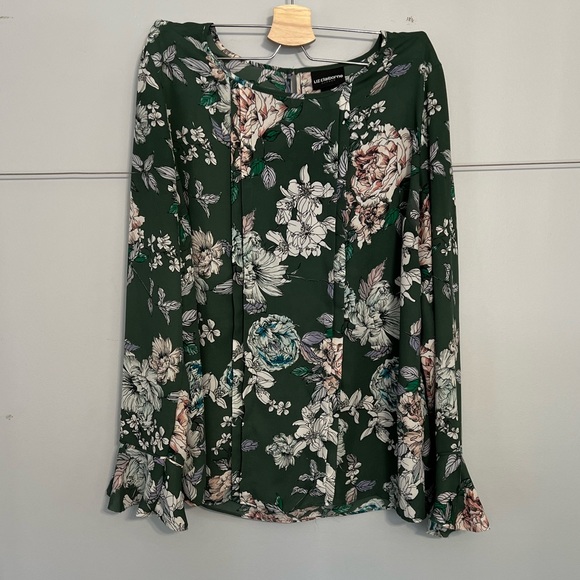 Liz Claiborne | Tops | Liz Claiborne Career Sheer Top Pretty Deep Green ...
